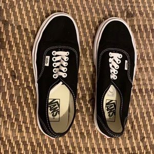 Vans Shoes | Flame Fire Black Originals Authentics | Poshmark